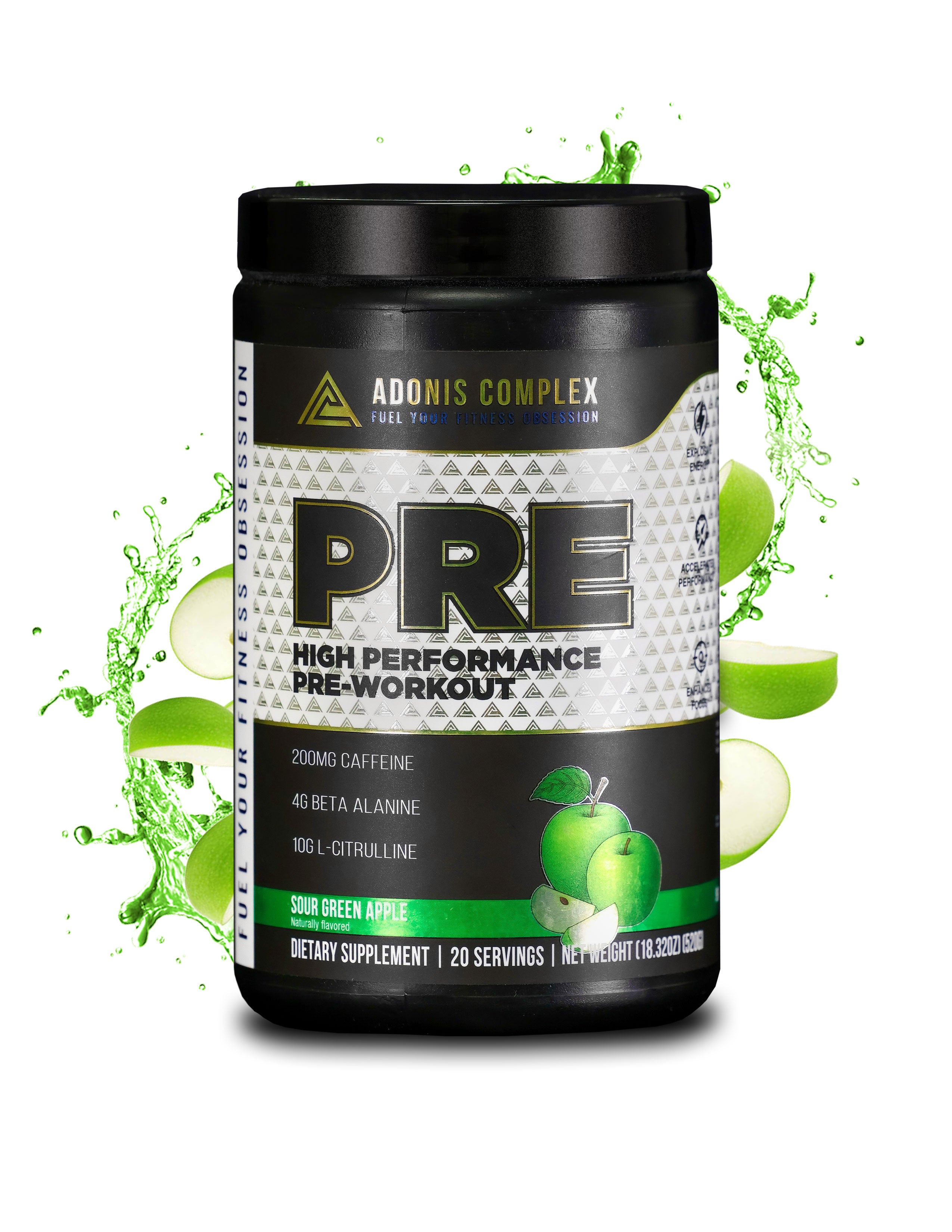 Pre-Workout - Sour Green Apple - 20 Servings – Adonis Complex